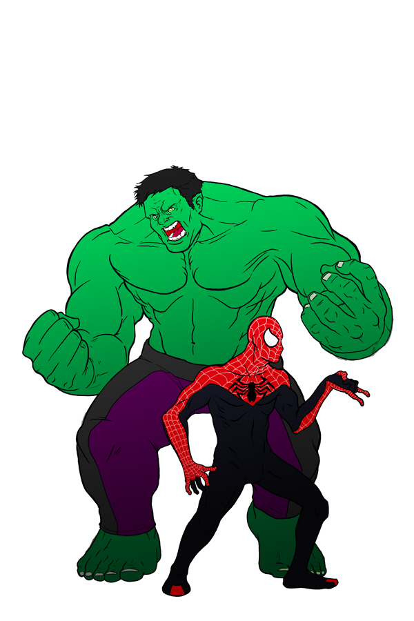 That's How I Party: Hulk/Spidey/Psylocke WiP