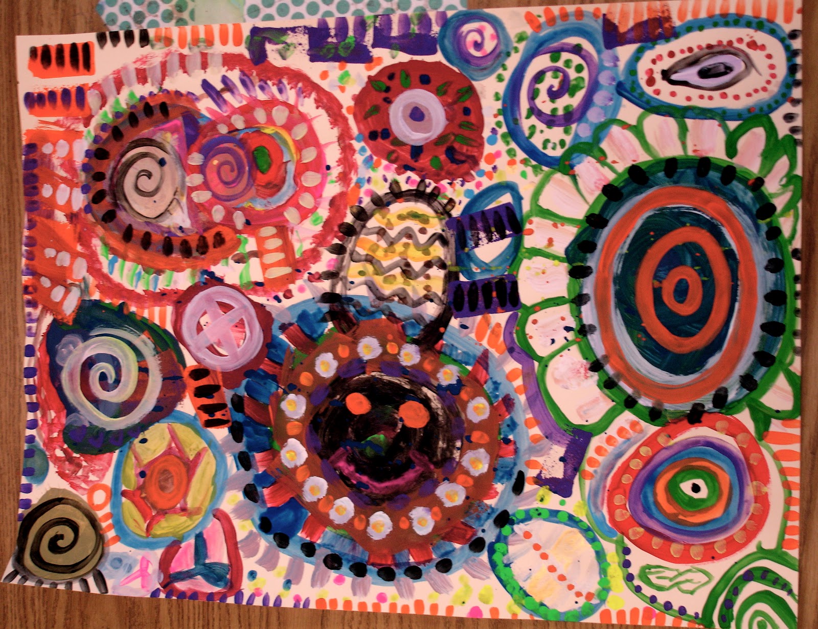 Ms. Kristen-Crayon Can: Collaborative Circle Paintings with Fourth Grade.