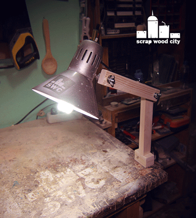 scrap wood city: How to make a super easy DIY upcycled desk lamp