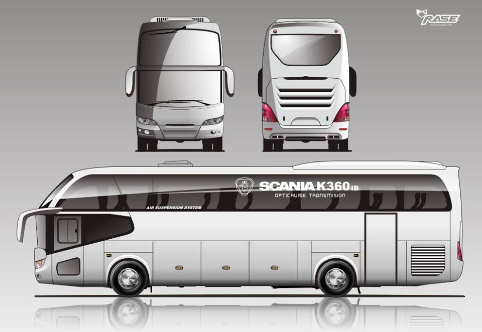 Bluprint bus Avante Scania K360ib | Membuat Model bus dengan Zmodeler ...