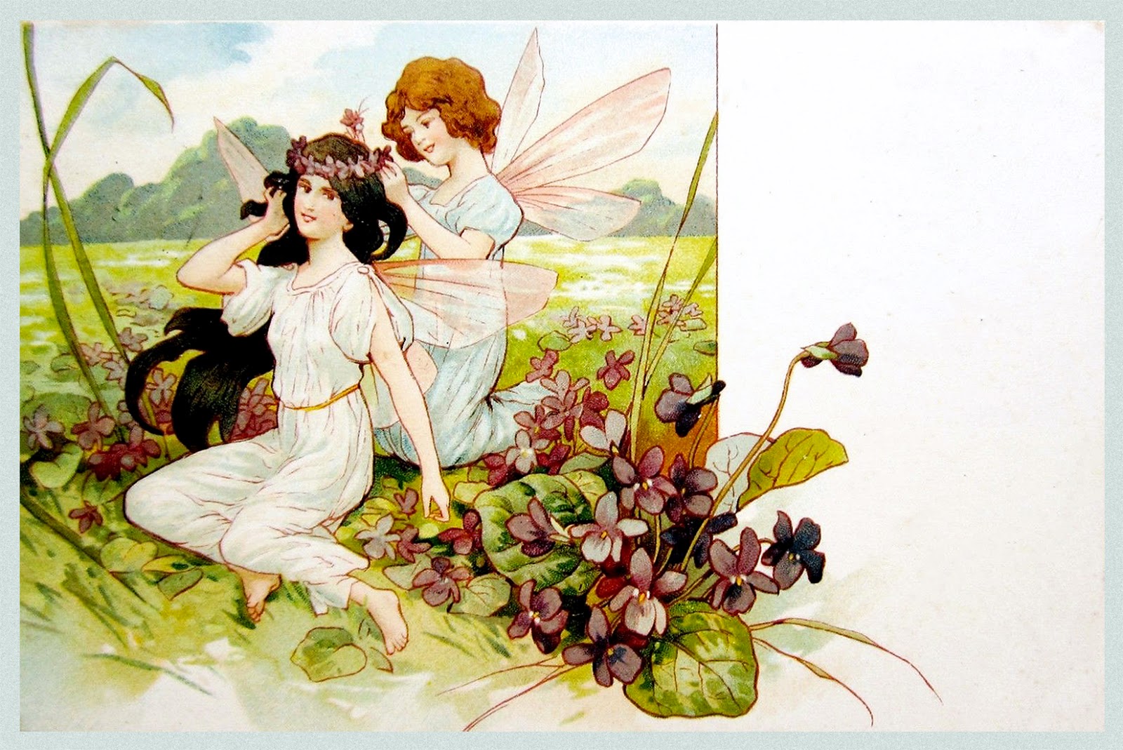 Chocolate Rabbit Graphics: Free Vintage Fairy Postcard