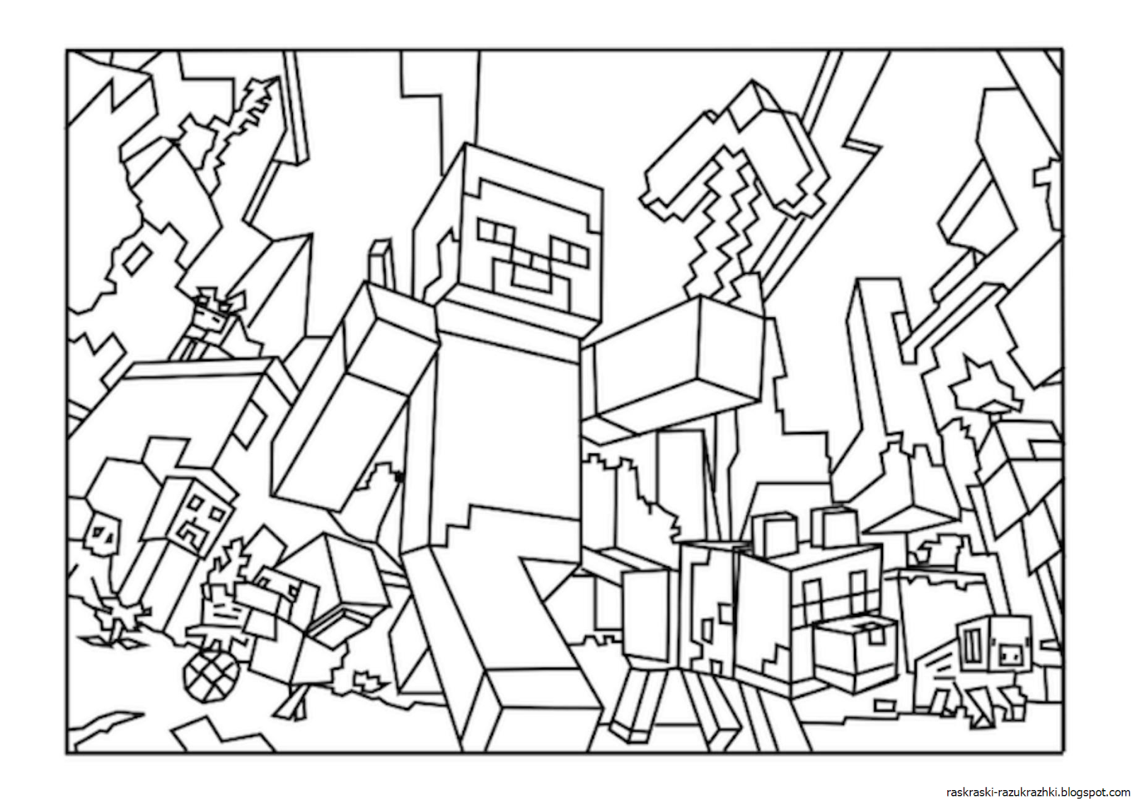 Разукрашки Майнкрафт