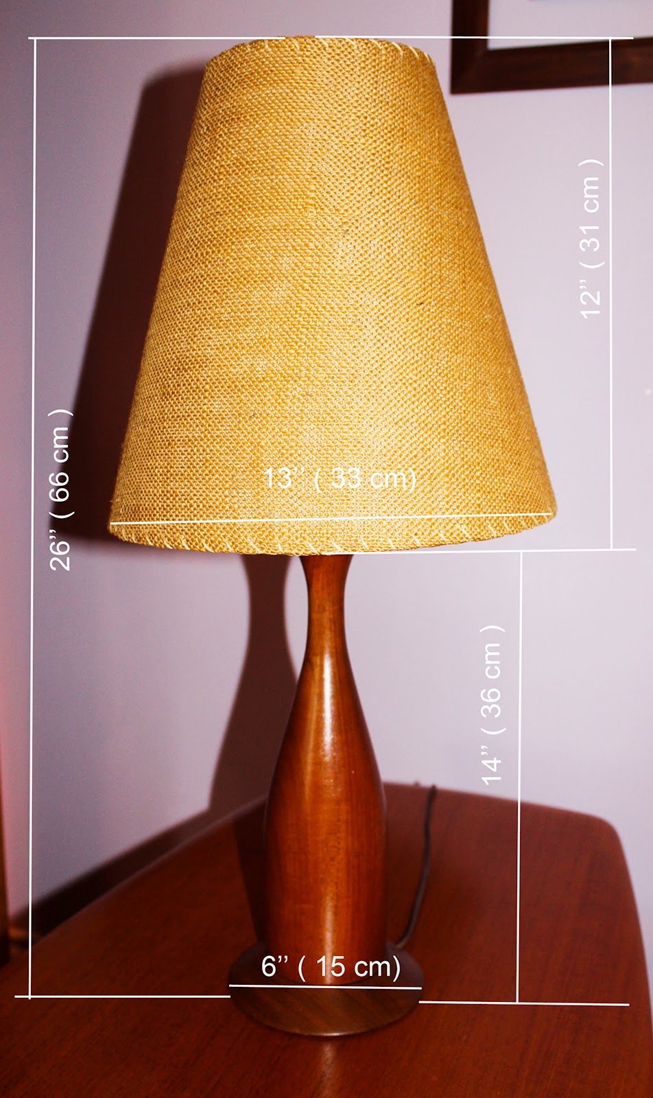 Mansion Decor: Danish Mid Century Teak Table Lamp