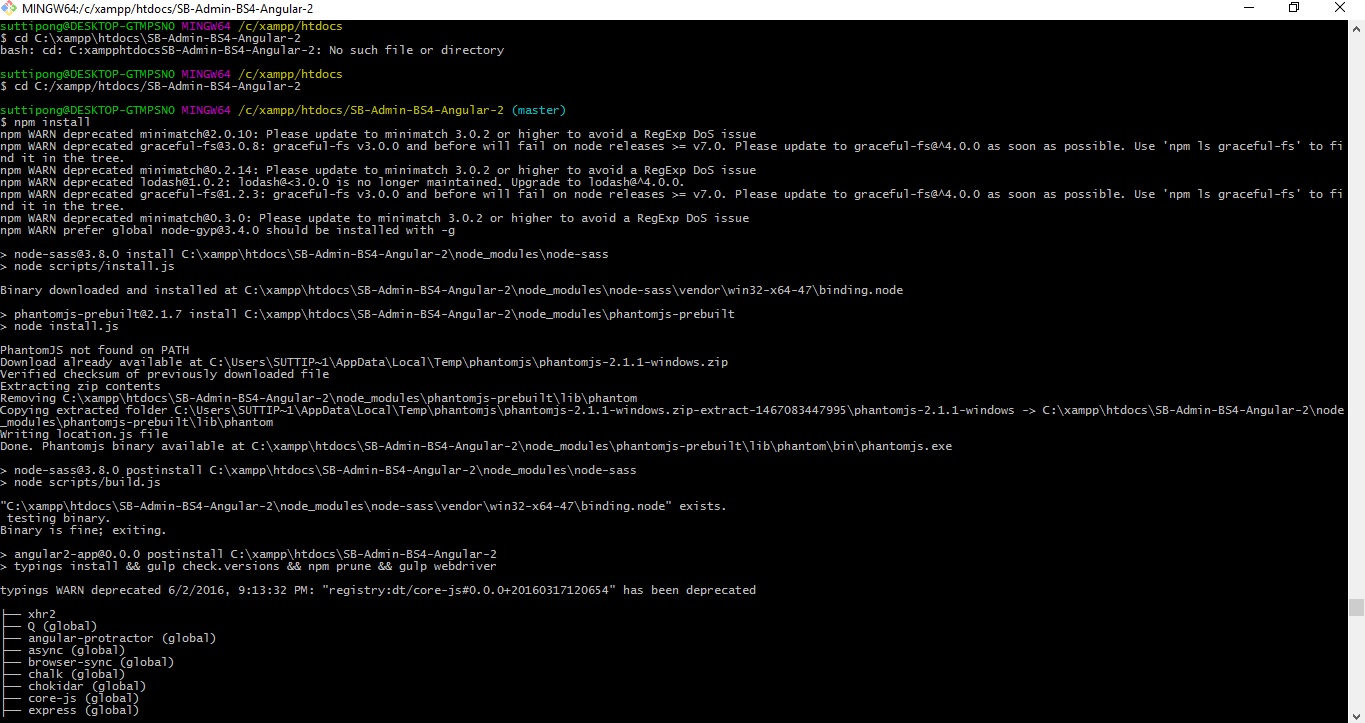 How To Clone Angularjs 2 Web Project From Github With Npm Command And Git Bash Topkullawattana