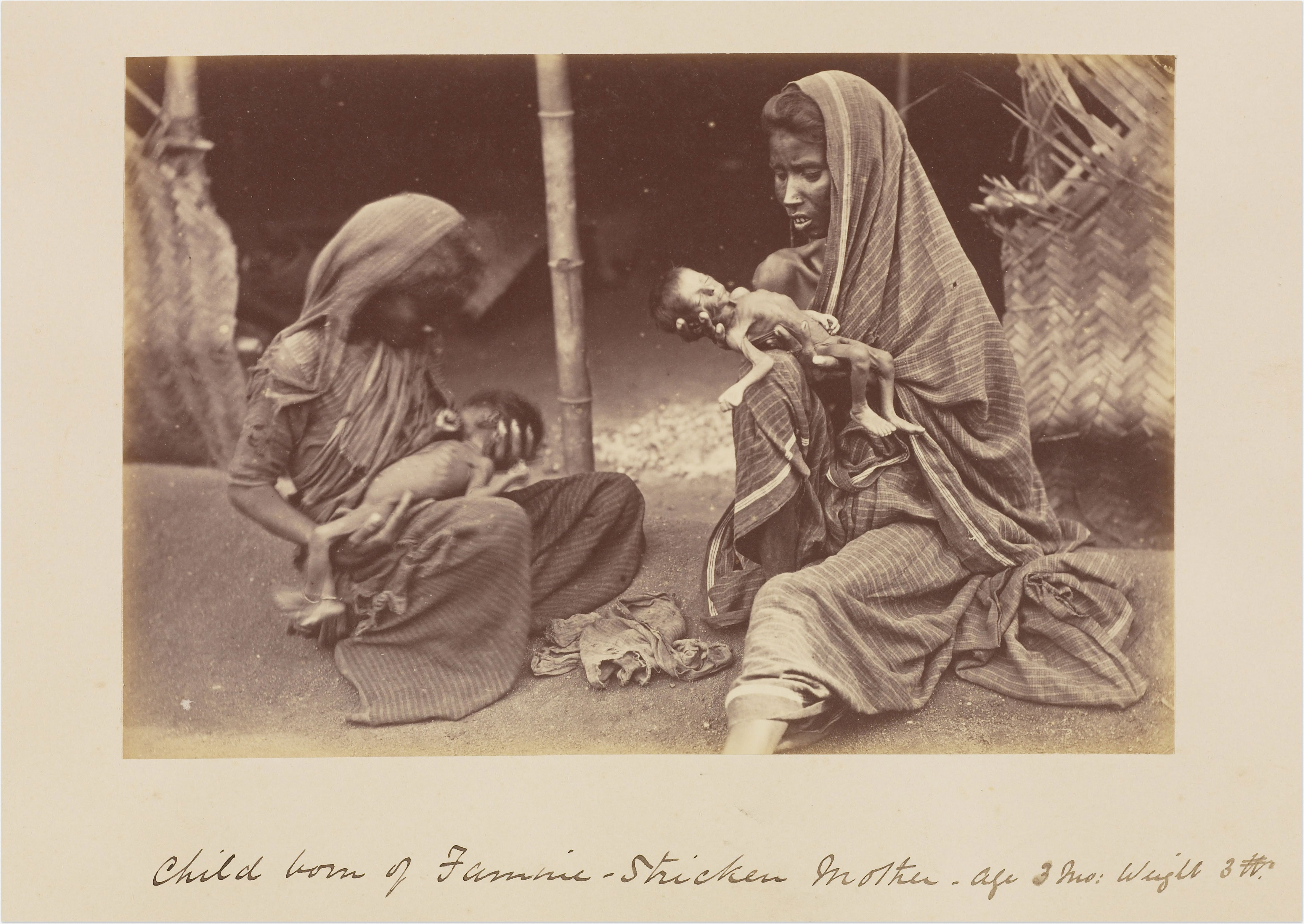 Famine Victim Mothers and Children - India c1877 - Old Indian Photos