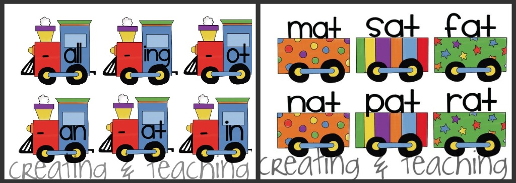 Word Family Trains | creating & teaching