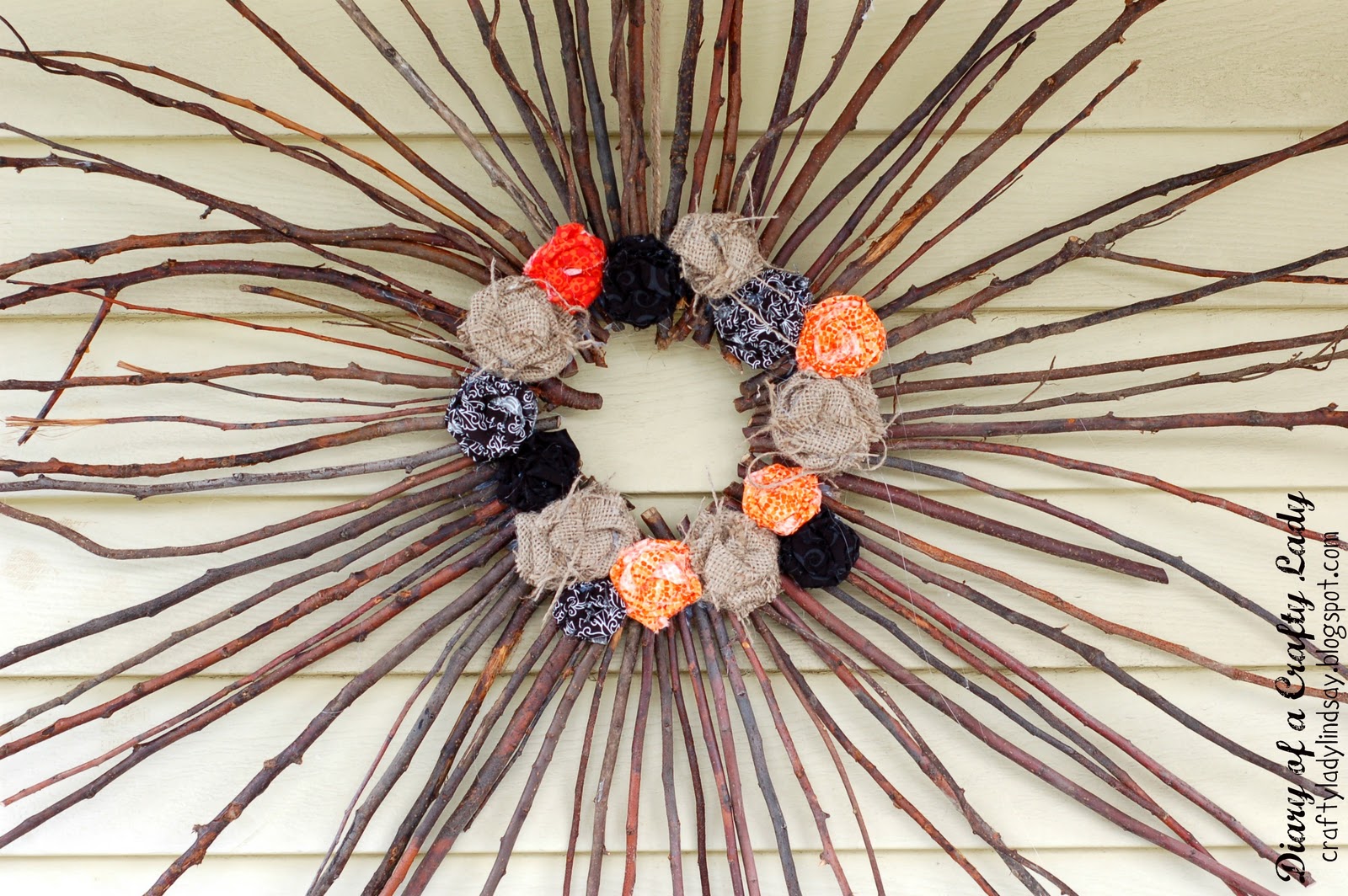 Diary of a Crafty Lady: Fall Stick Wreath