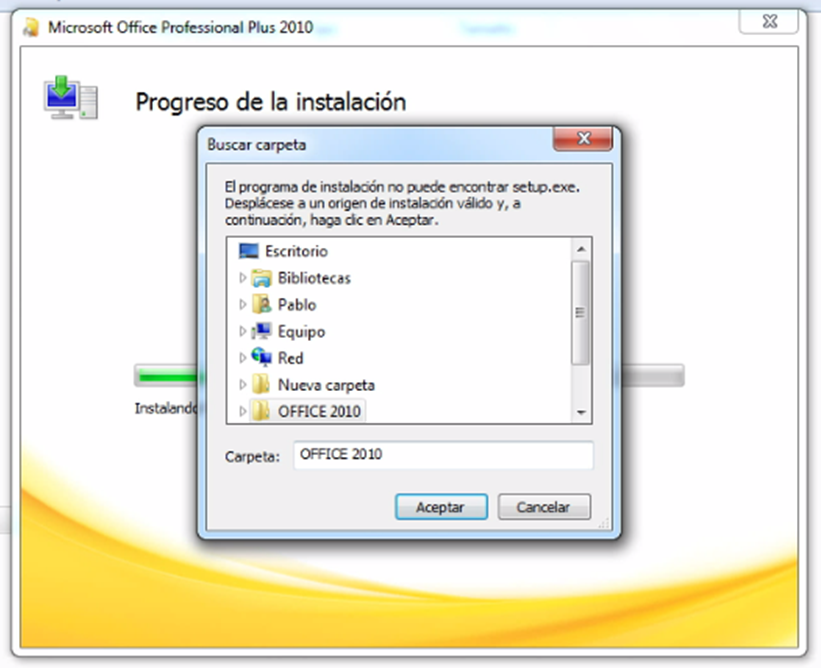 Error de intalación Microsoft Office: El programa de instalación no ...