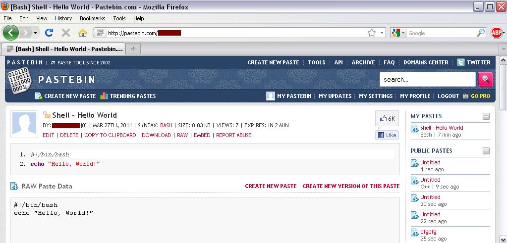 Garbage Yard: Pastebin - share code snippets for public/private viewing