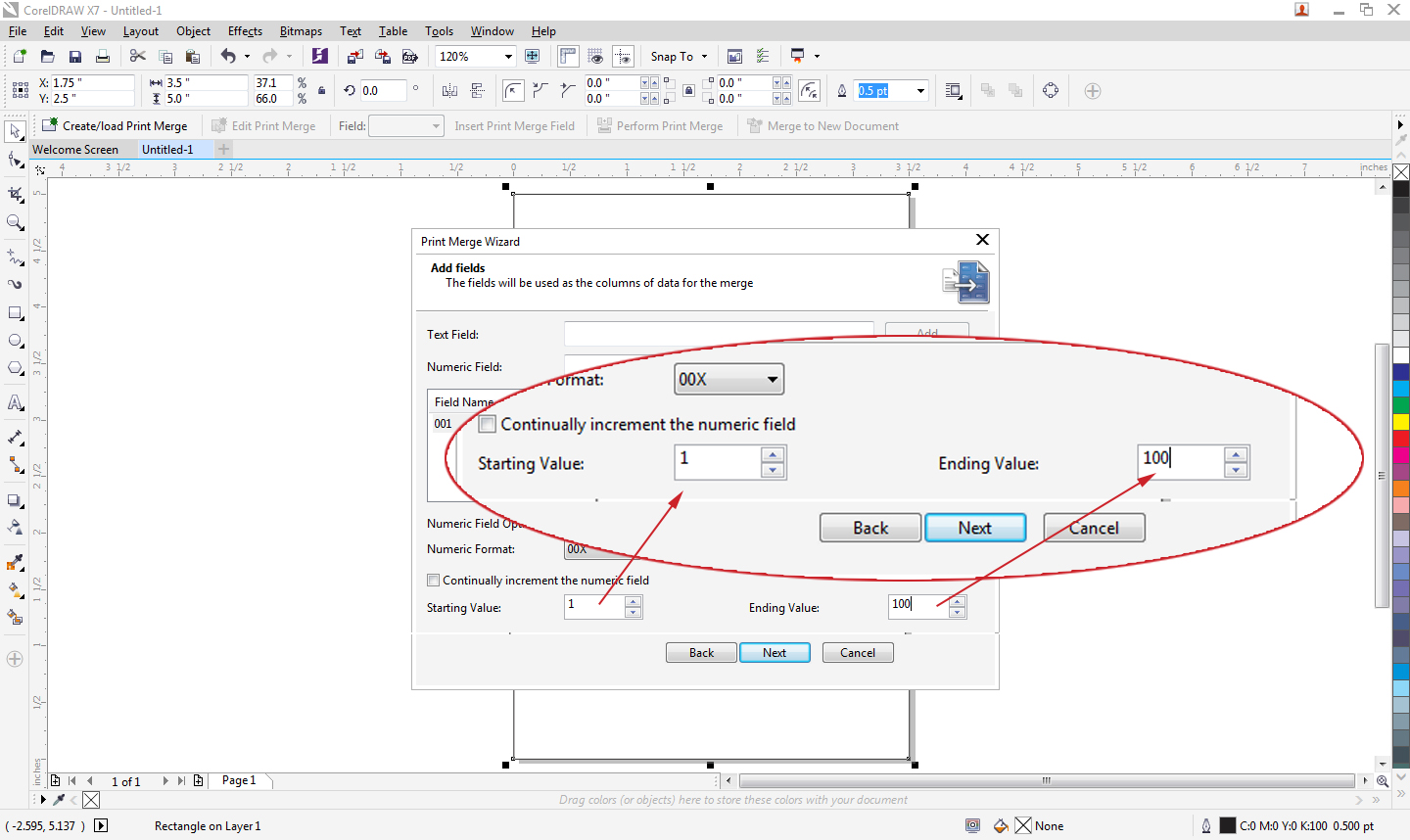 CorelDraw Tutorial: Sequential numbers using Print Merge in CorelDraw
