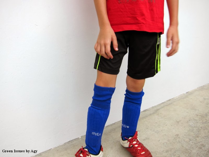 Upcycled Football Shorts for Junior - Green Issues by Agy