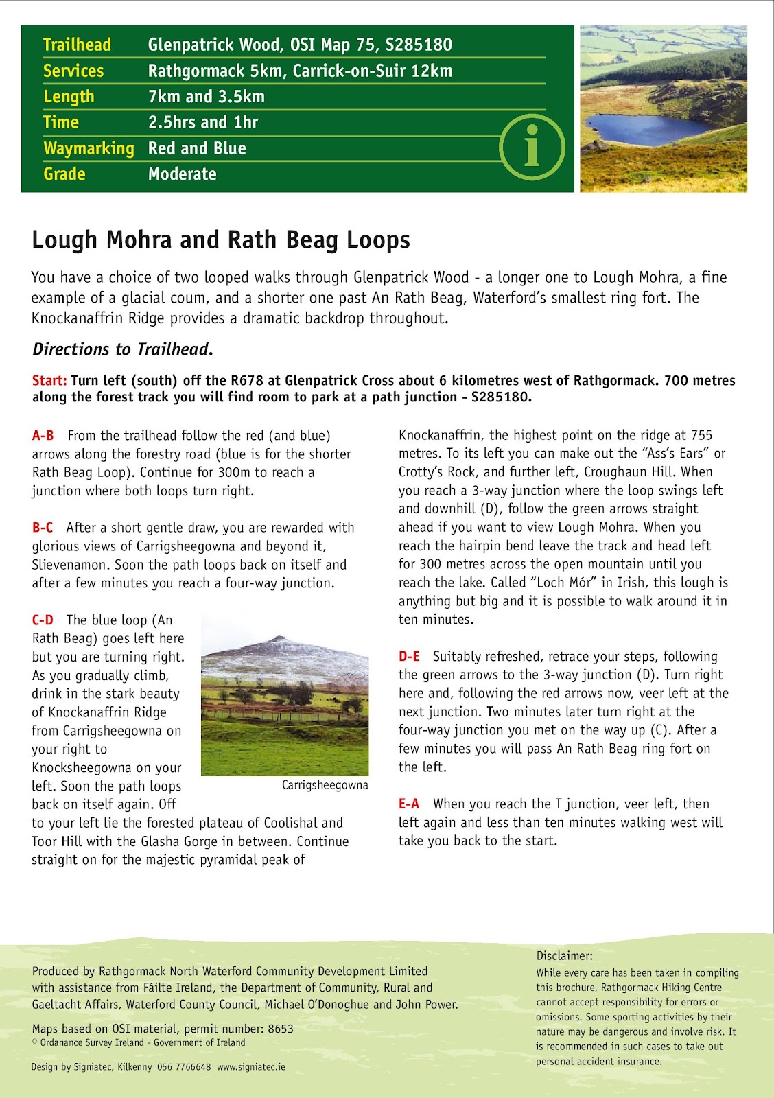 Rathgormack Walks: Rathgormack Walks 5 and 6 Lough Mohra and Rath Beag