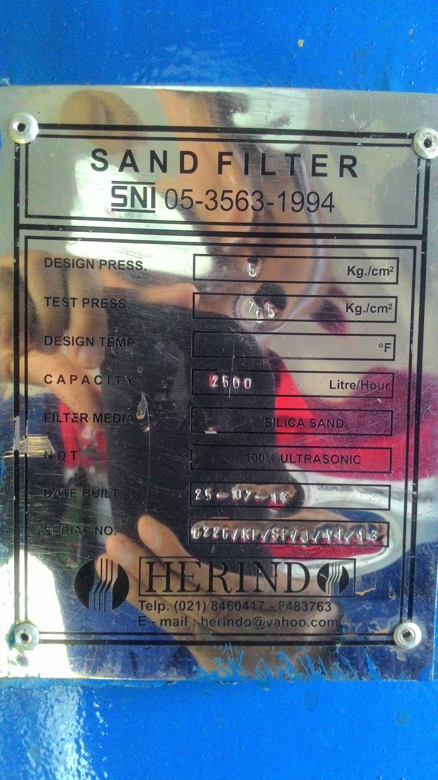 Catatan Kerja Oil worker: SAND FILTER