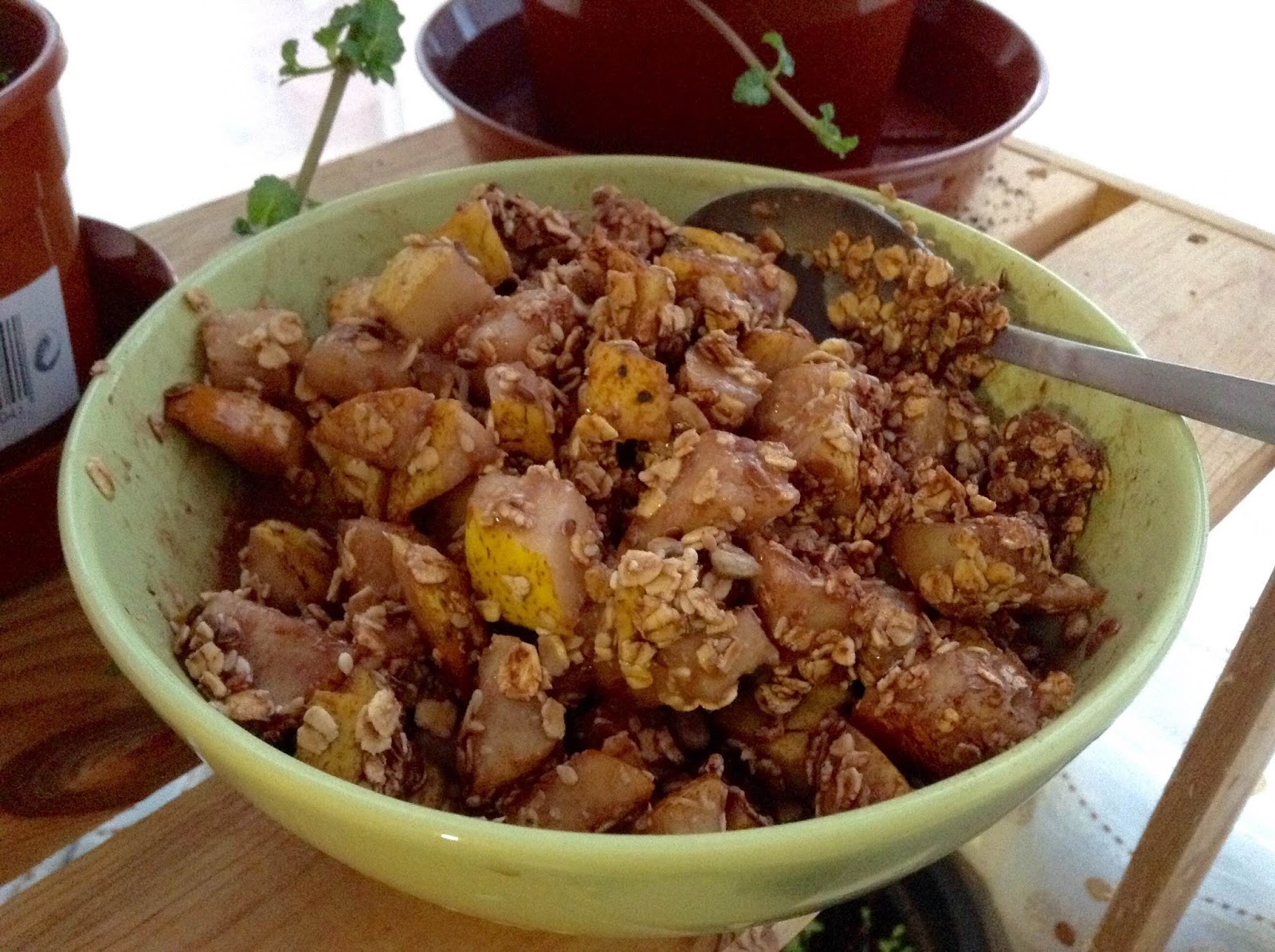 Treinos Culinários: Papa de Aveia Crua com Pêra e Cacau