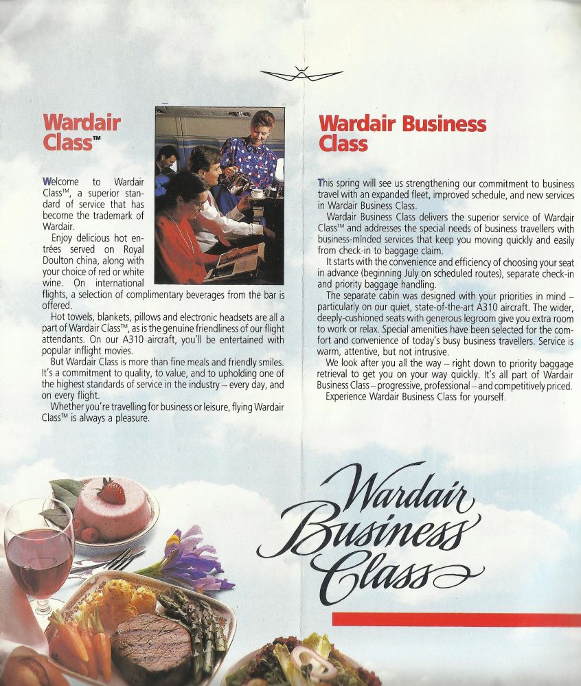 Airline memorabilia: Wardair (1988)