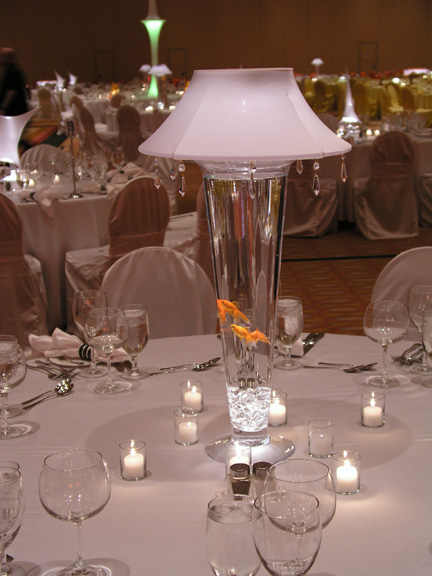 Pure Dymonds Events: Spandex Lighted Lampshade Centerpieces