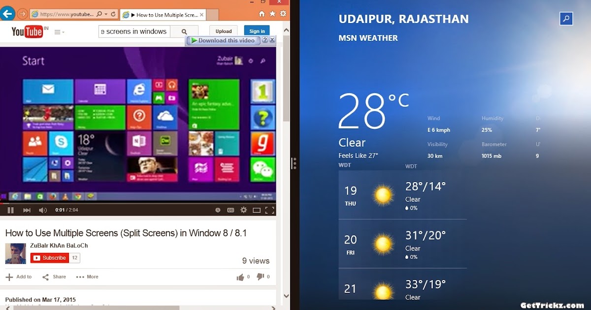 How to Use Multiple Screens in Window 8 / 8.1 - Get Tricks - All Type ...