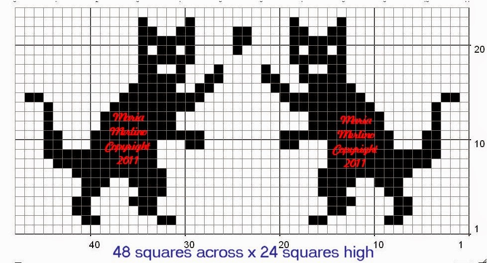 Filet Crochet: Cats Playing Ball Filet Chart Curtain Doily