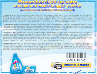 aaaa: Coupon rabais imprimable Snuggle 1$