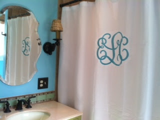 The Pink Giraffe: Monogrammed Shower Curtain