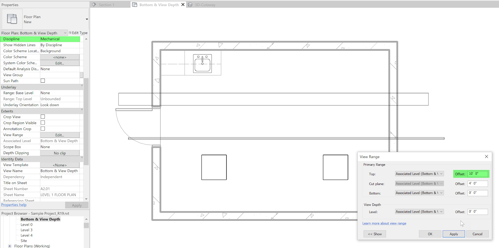 BIM Chapters: Revit Basics - View Range plus Discipline