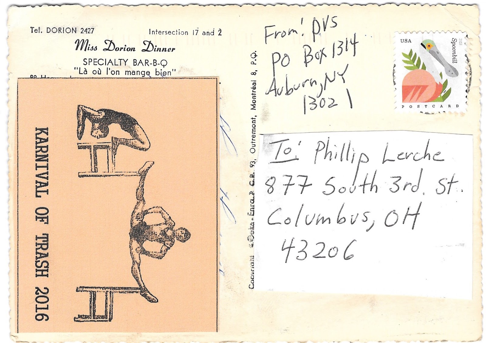 envelope 100: The Miss Dorion Diner