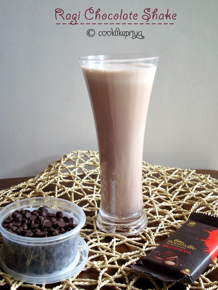 Cook like Priya: Ragi Chocolate Milkshake | Fingermillet Chilled Drink ...