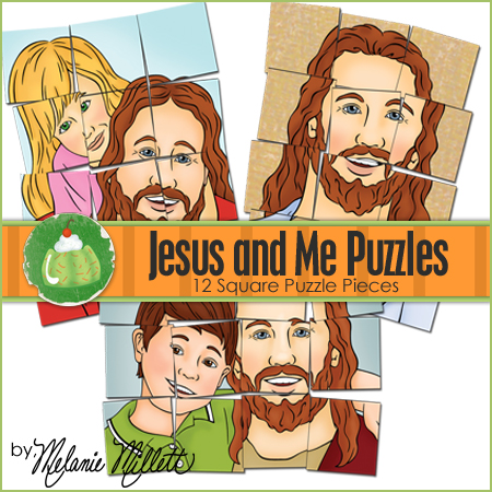 Green Jello with Carrots: Free Printable Puzzles with Jesus and Children