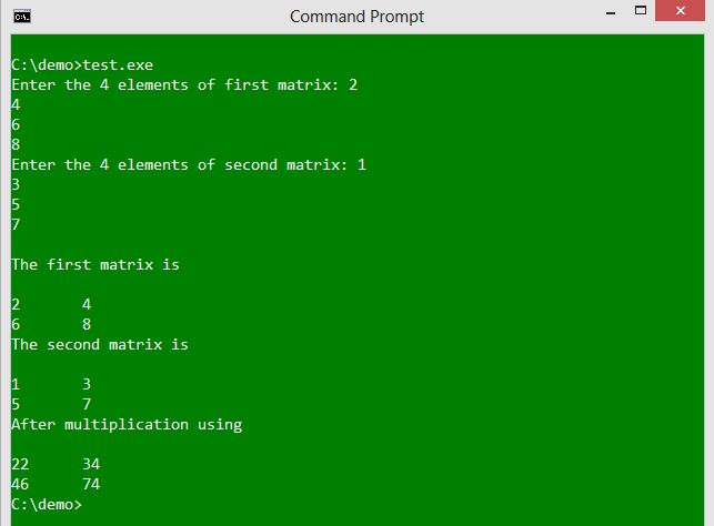 Strassen matrix multiplication | C programs, c programming examples ...