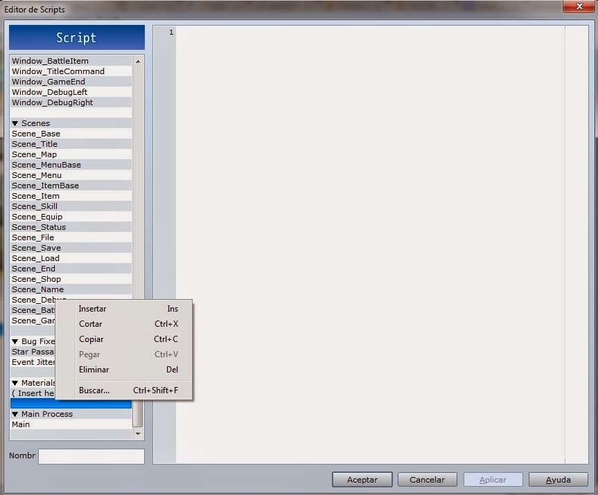 Añadir scripts en RPG Maker VX Ace: Programa Videojuegos