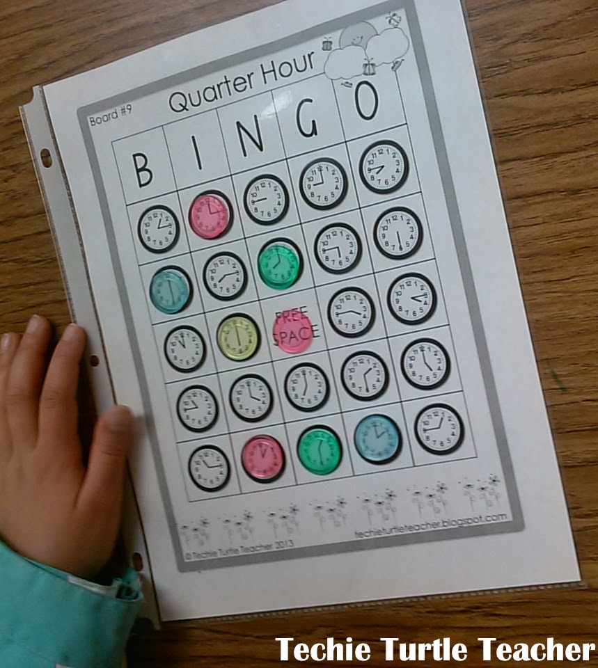 Techie Turtle Teacher: Telling Time to the Quarter Hour Bingo - blog ...