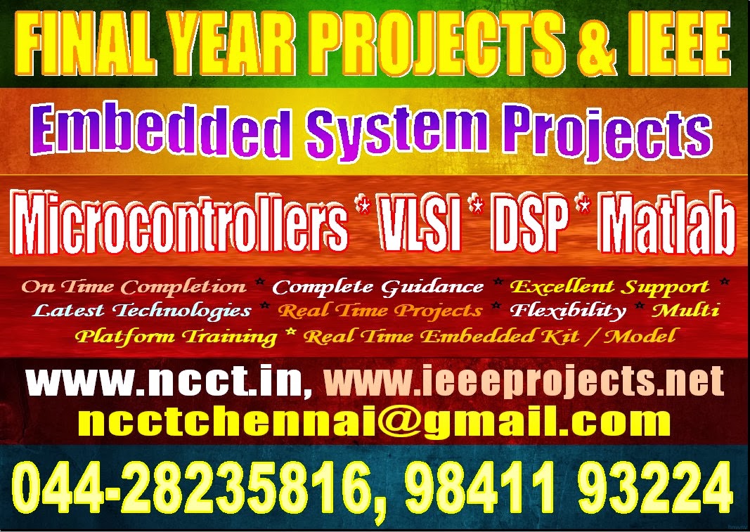 NCCT - PROJECT IMAGE GALLERY: Embedded System Project Kits, VLSI ...