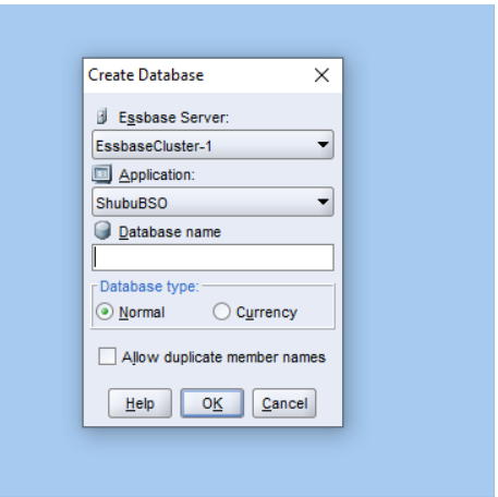 Creating Application and Database in Essbase - Hyperion | Shubu