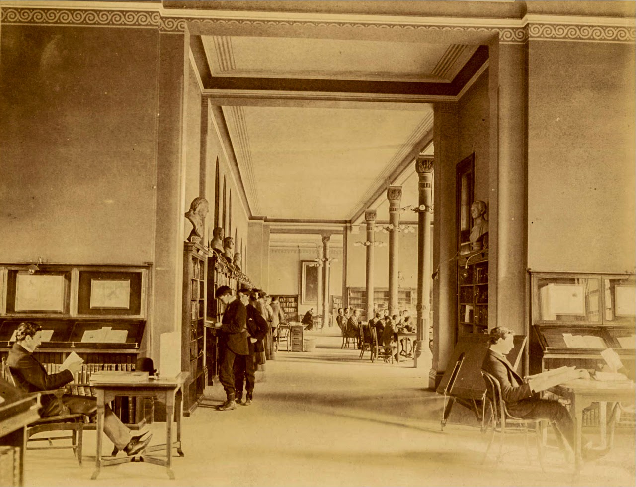 Inside the Buffalo Public Library, New York From the Early 20th Century ...