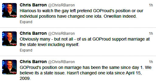 Joe. My. God.: GOProud's Chris Barron: We Haven't Reversed On Same-Sex ...