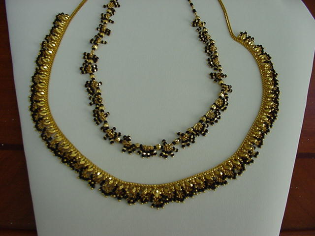 indian ruby emeral pearl jade coral beed necklace's | SUDHAKAR GOLD WORKS