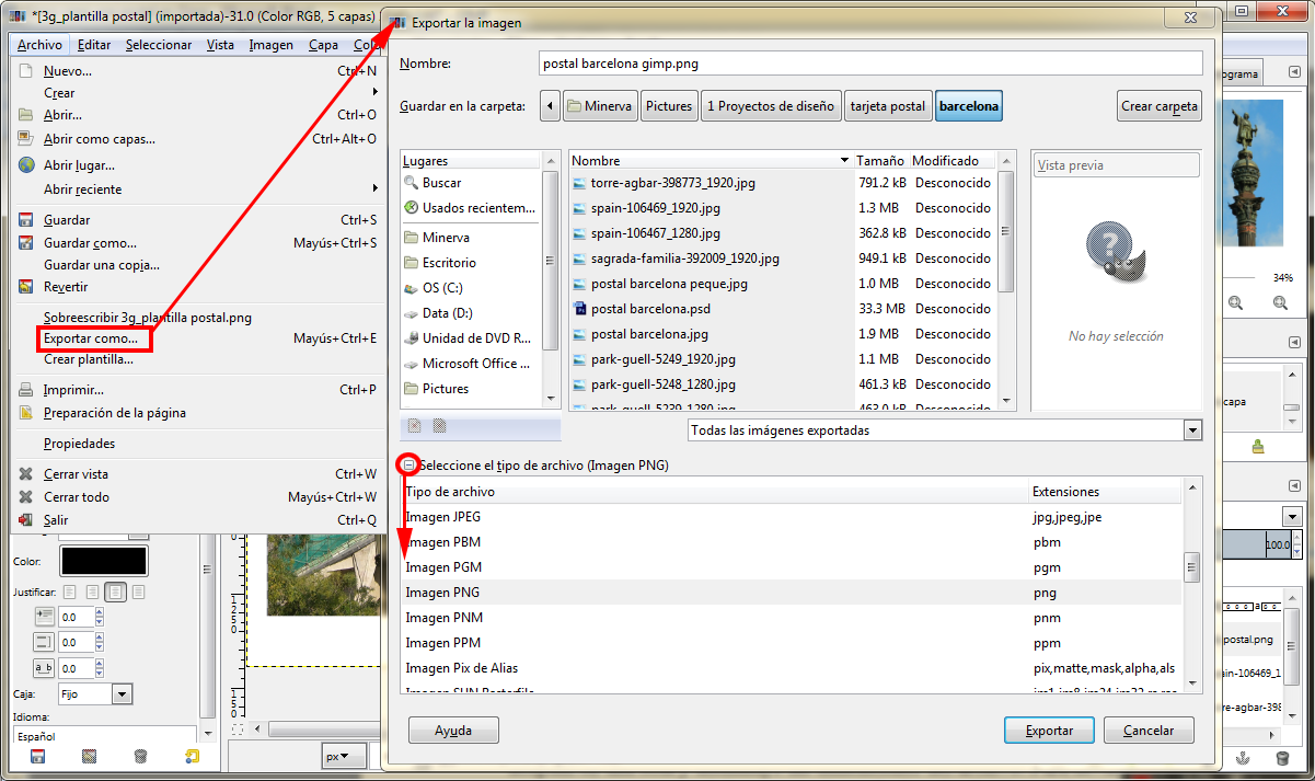 Crea tu postal en GIMP usando máscaras de capa