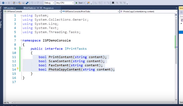 Interface Segregation and Dependency Inversion Principle