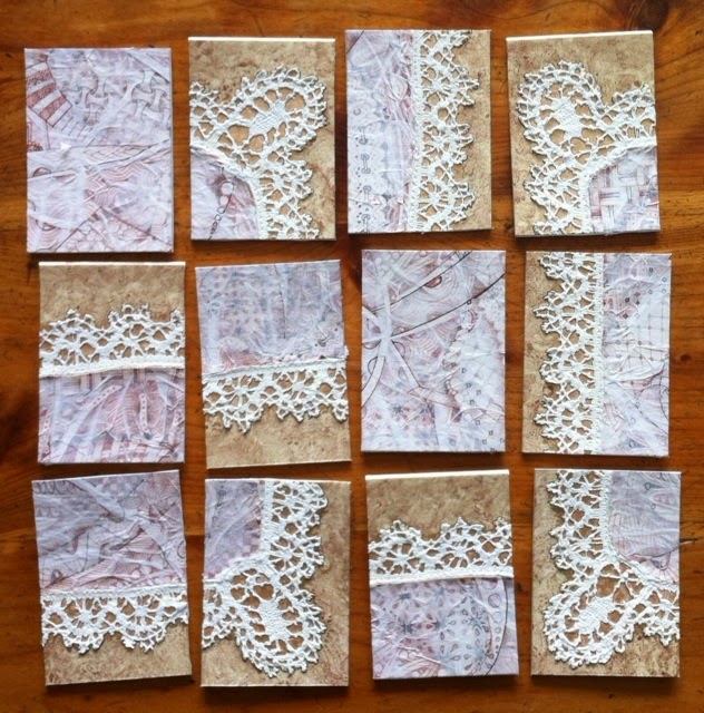 Enthusiastic Artist: Upcycled lacy ATCs