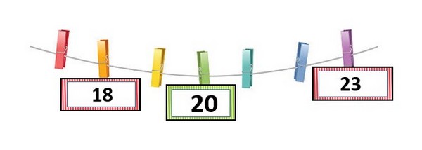 Remue Méninge: Corde à linge : ordre des nombres cycle 2 et 3