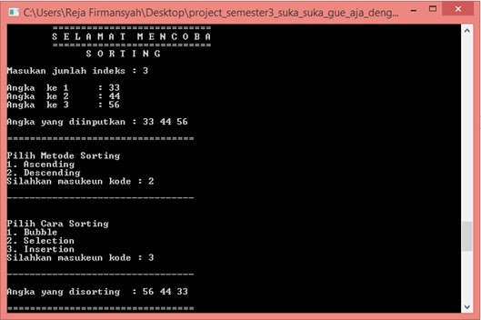 Suwoko Industries Ascending Descending Sort Metode Bubble Selection Dan Insertion Dengan C