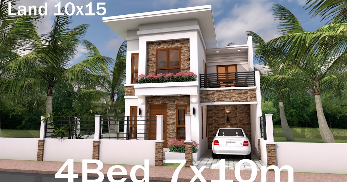Sketchup Speed Build Home Plan 7x10 Meter 4 Bedrooms - House Plan Map