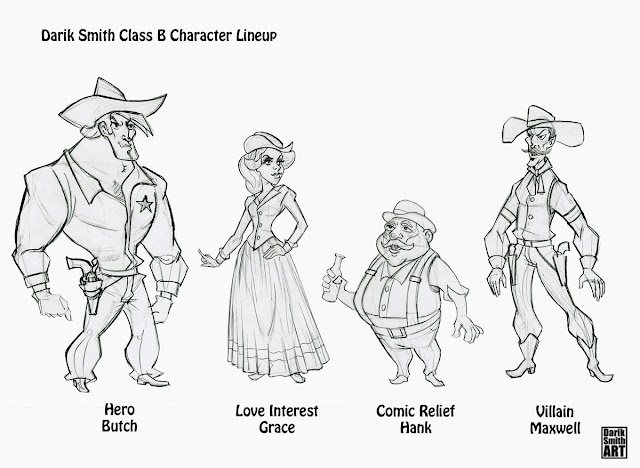 Darik's Art Blog: Western Character Design Sketches