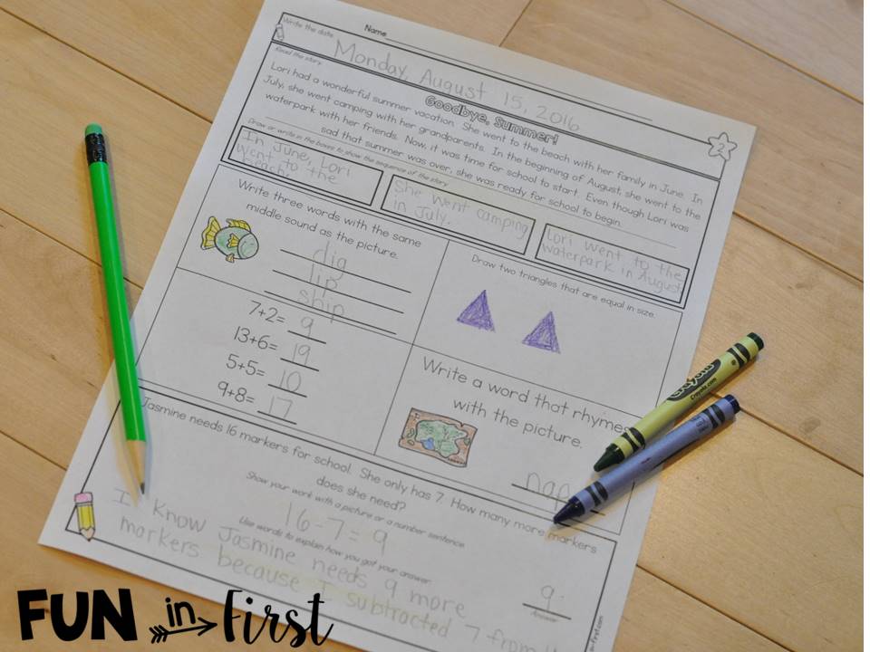 2nd Grade Morning Work - Fun in First