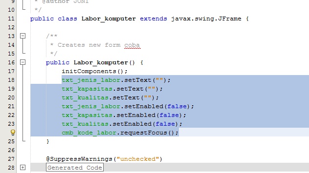 JAVA NETBEANS - BERMAIN DENGAN COMBOBOX ~ JONCODE