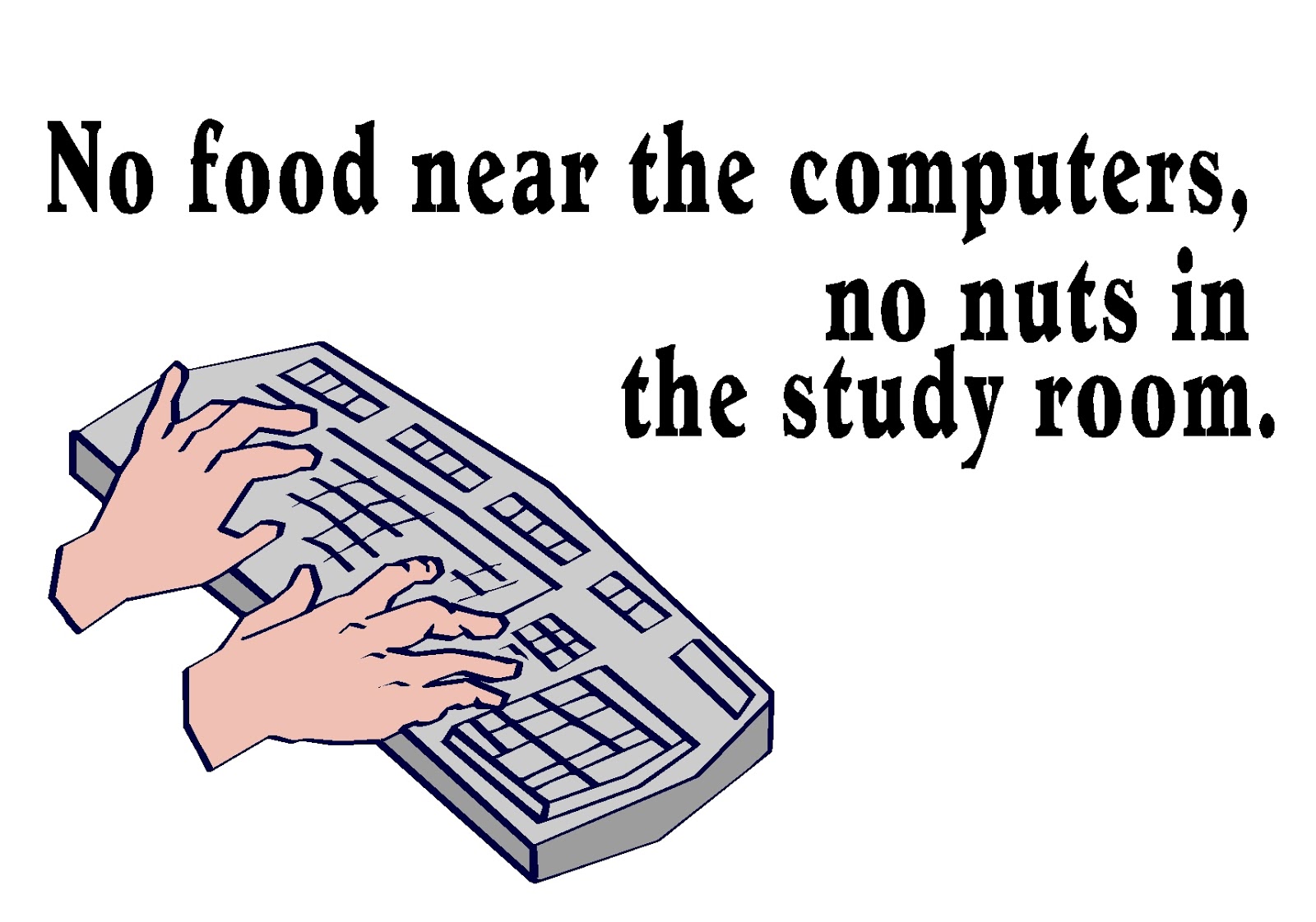 Free Posters and Signs: No Food Near The Computers