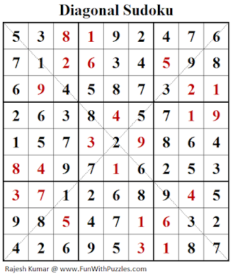 Frame Diagonal Sudoku (Fun With Sudoku #196)