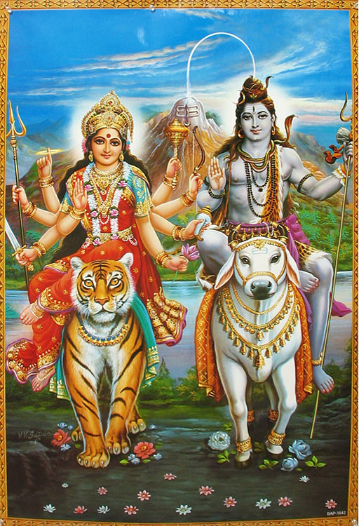 Hindu Goddess Durga A fiercer form of Parvati Vehicle: tiger has ten ...