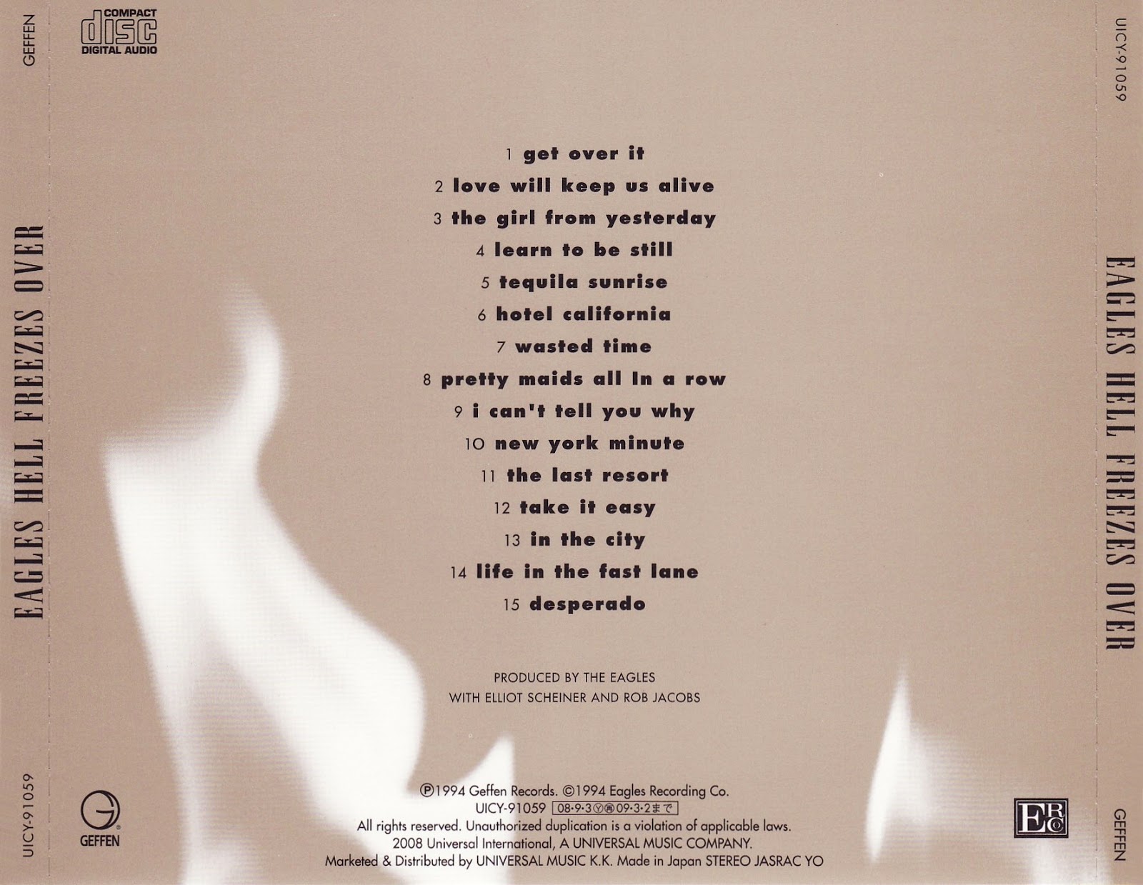 1994 Hell Freezes Over - Eagles - Rockronología