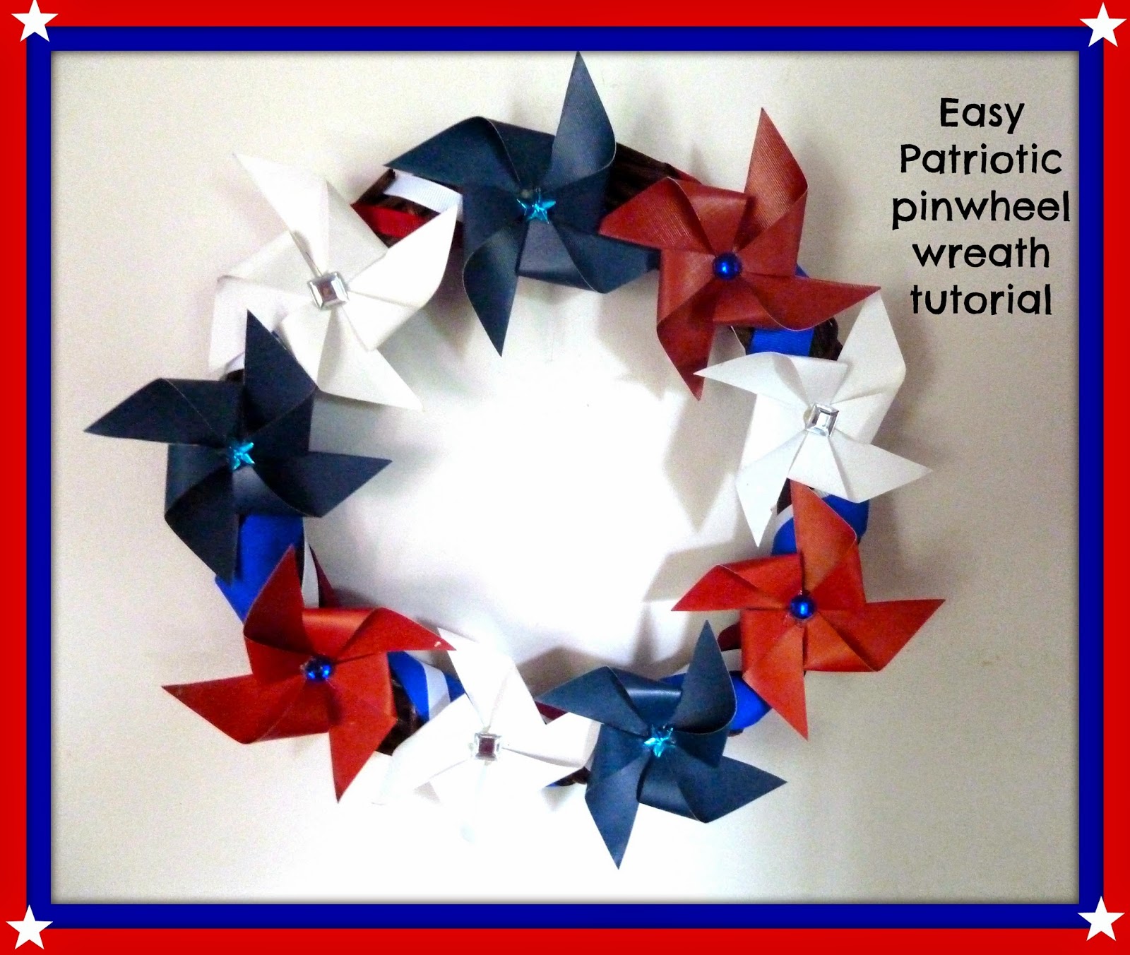 Make it easy crafts: Quick and easy patriotic pinwheel wreath